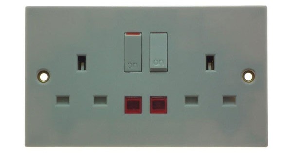 Powermaster 2 Gang Switch Socket Neon Lights | MD O Shea & Sons
