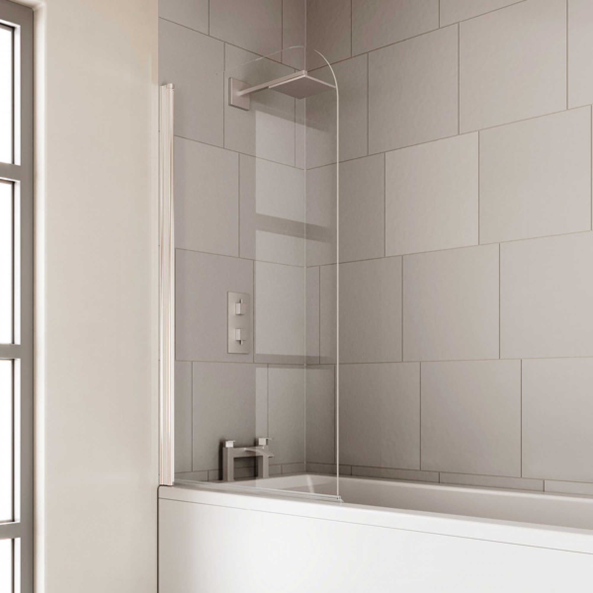 Flair Verve 6mm Curved Rotating Bath Screen 800mm | Vbs1sc