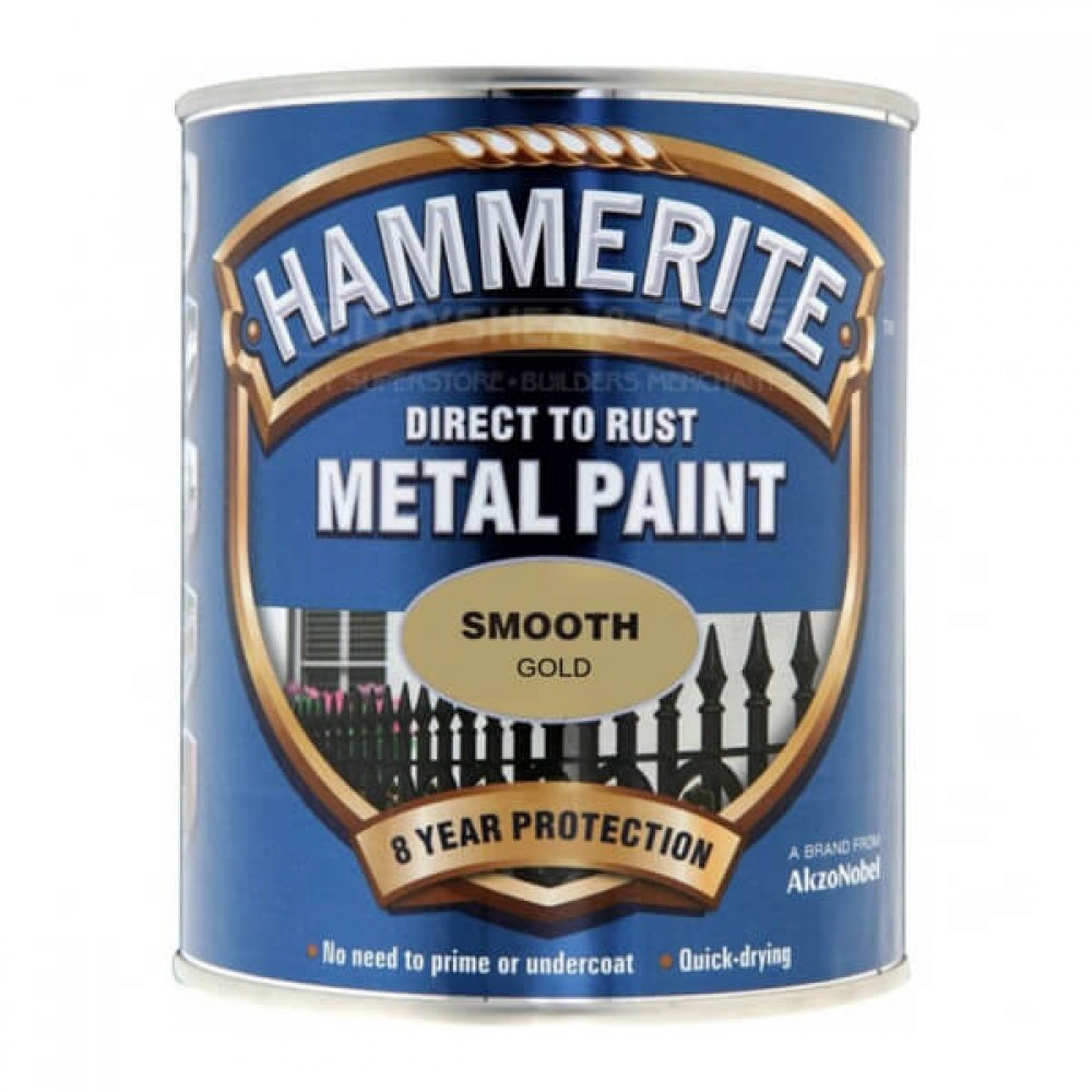 Hammerite Metal Paint Smooth Gold 750ml