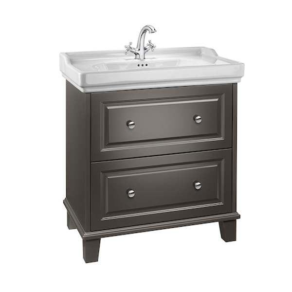 Roca Carmen 800mm Vanity Unit 2 Drawer Satin Dark Grey