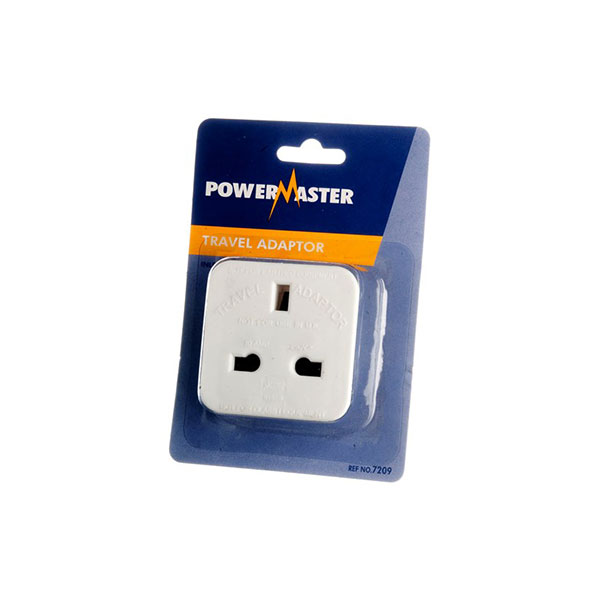 Powermaster Travel Adaptor 2 Pin Flat Plug | MD O Shea & Sons