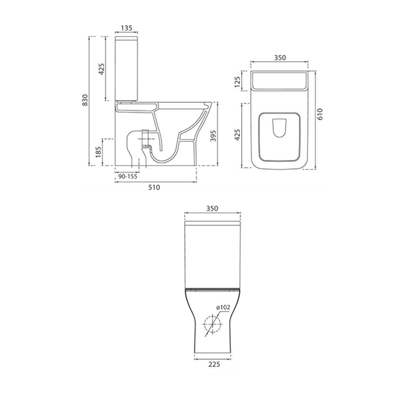 Sonas Sophia Fully Shrouded Rimless WC Slim Seat