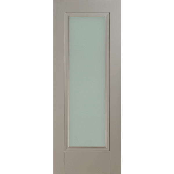 Doras Prague 1 Lite Door Painted Silk Grey ( Glazed Frosted)