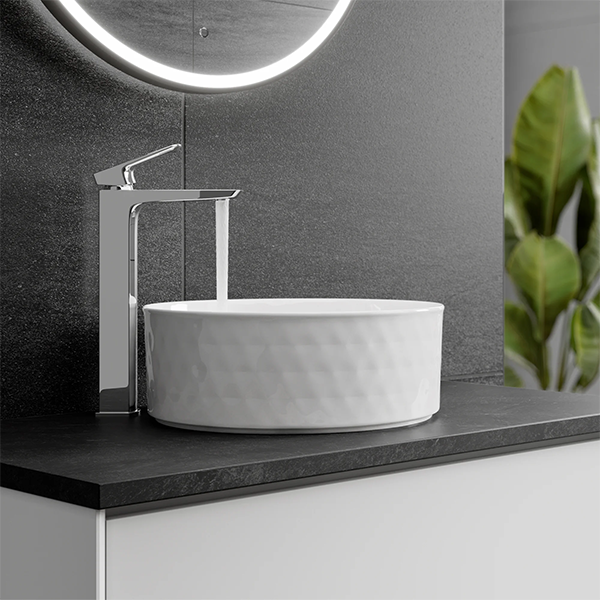 Eden Round Ceramic Vessel Basin Geometric