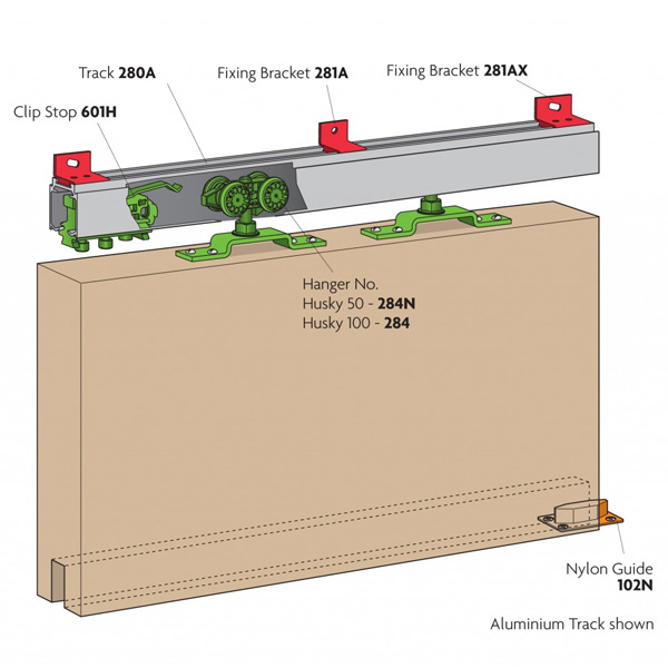 Henderson Husky 100 Sliding Door Track | 2.4m